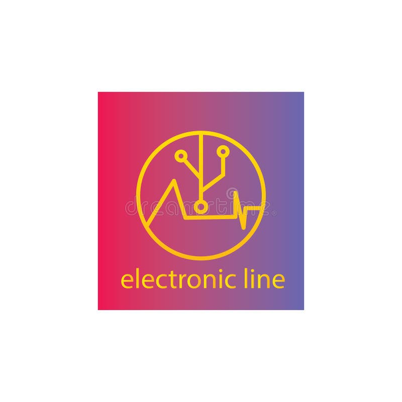 Electronic Network Logo Simple Color Line Illustration Globe. Vector ...