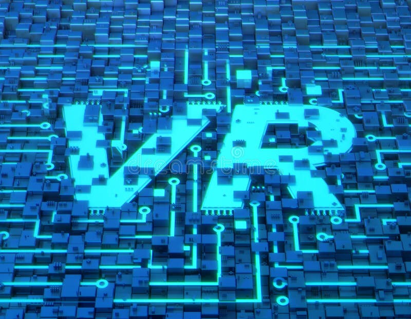 Electronic Network Technology Circuit Board and VR, Virtual Reality ...