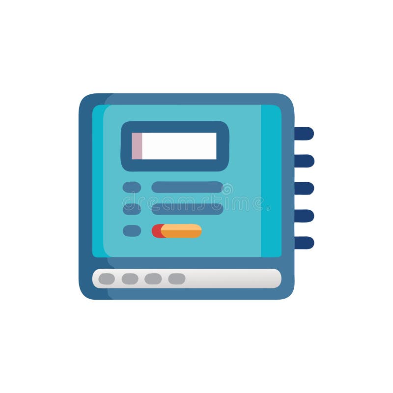 Electronic Notebook Icon for Learning Materials Stock Illustration ...