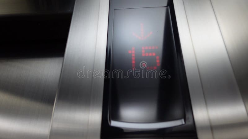 Electronic Number Display on Screen in a Lift Stock Video - Video of ...