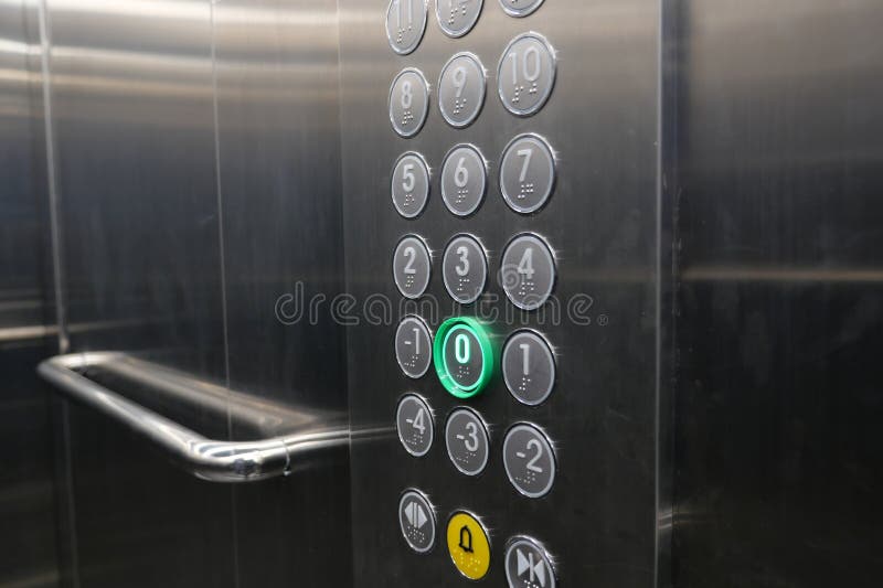 Electronic Number Display on Screen in a Lift Stock Image - Image of ...