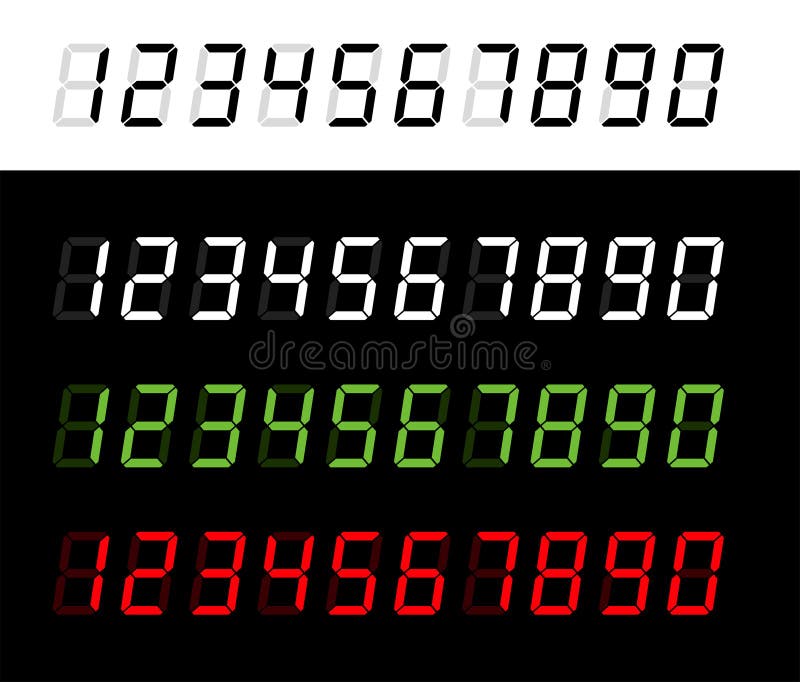 Electronic Numerals (numbers Arabic). Alarm Clock or Clock Symbol ...