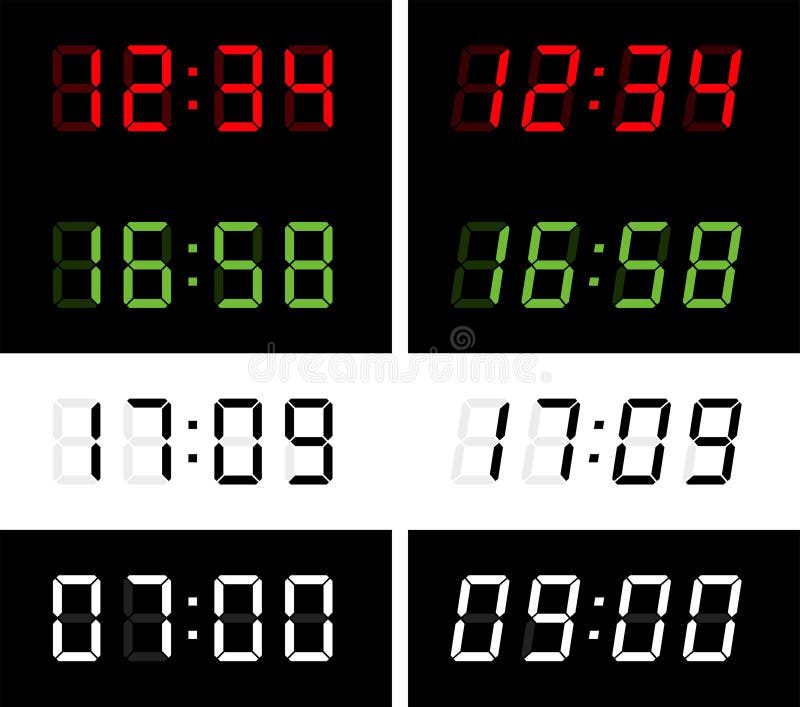 Electronic Numerals (numbers Arabic). Alarm Clock or Clock Symbol ...