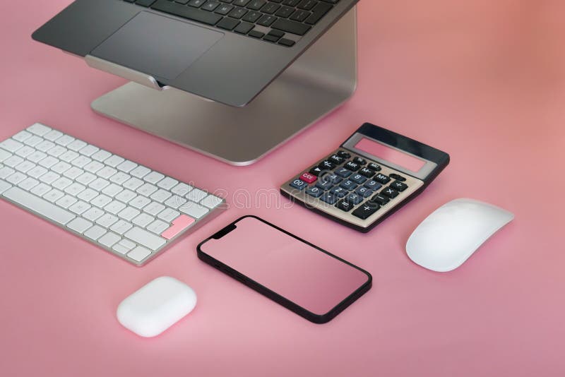 Electronic Office Devices. Clean Empty Screen Mockup Stock Photo ...