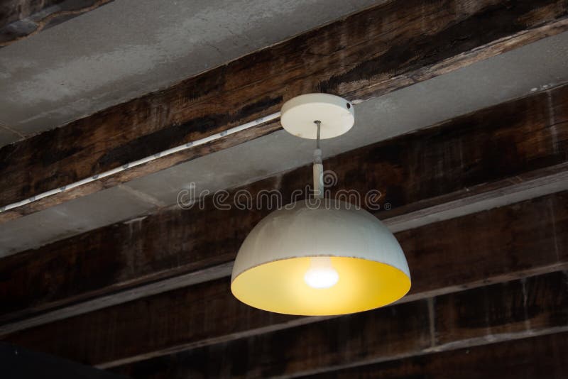 Old Vintage Lamp Hanging on Vintage Wall and Ceiling House Stock Image ...