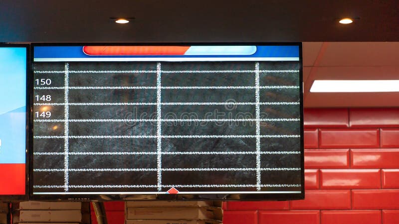 Electronic Order Board in the Cafe. the Interior of a Modern Pizzeria ...
