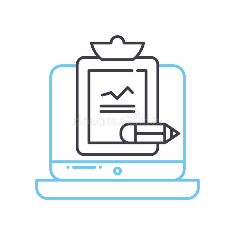 Electronic Order Line Icon, Outline Symbol, Vector Illustration ...