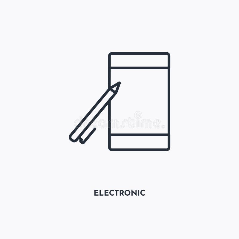 Set of Electronic Outline Icons Stock Vector - Illustration of computer ...