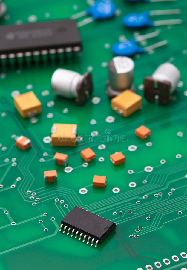 Electronic Part on Green PCB Stock Image - Image of connections, proto ...