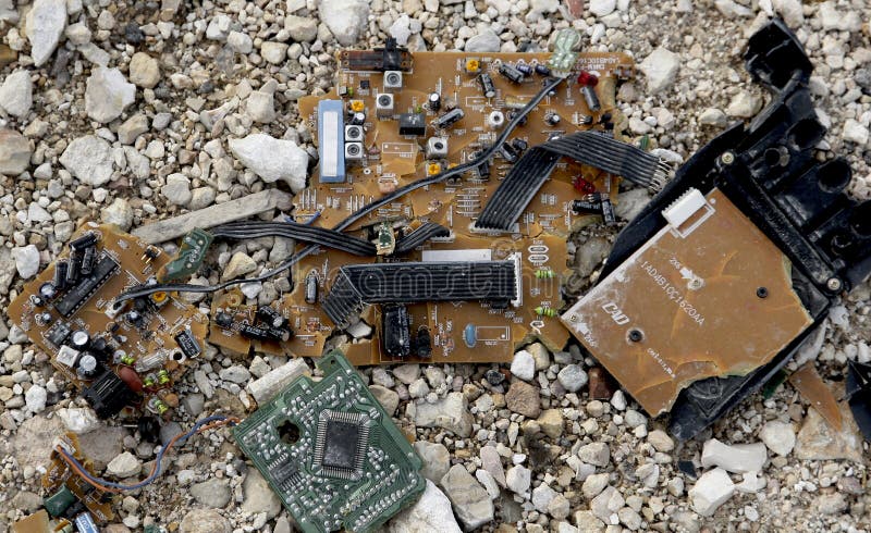 Electronic Parts of a Broken Radio Editorial Stock Photo - Image of ...