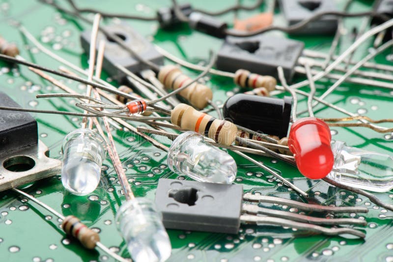 Electronic parts stock photo. Image of electric, diode - 80360764