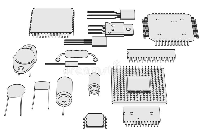Electronic parts stock illustration. Illustration of capacitor - 23484949