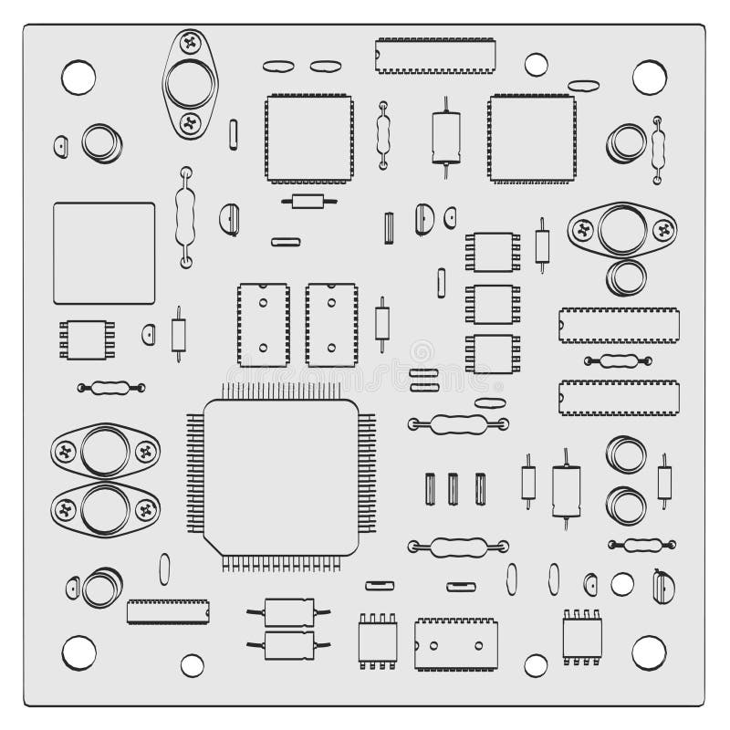 Electronic parts stock illustration. Illustration of component - 69933982