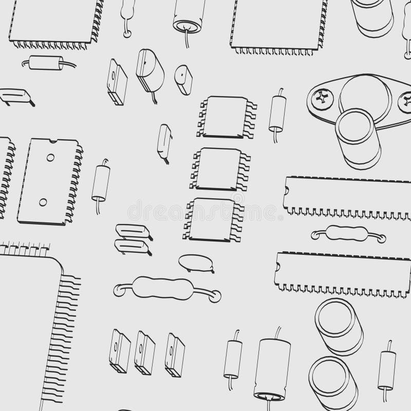 Electronic parts stock illustration. Illustration of capacitor - 23484949