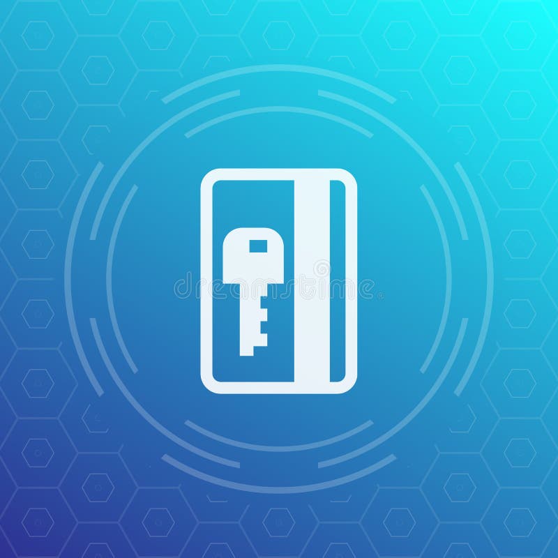 Electronic Pass, Plastic Card Key Icon Stock Vector - Illustration of ...