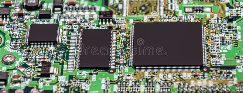 Electronic Paths on the Hard Drive. Microprocessor Stock Photo - Image ...