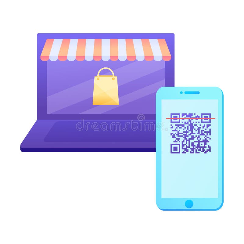 Electronic Payment with Reading Qr-code on Phone and Laptop ...
