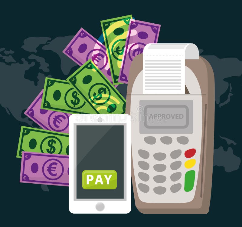 Electronic Payment and Technology Stock Vector - Illustration of ...