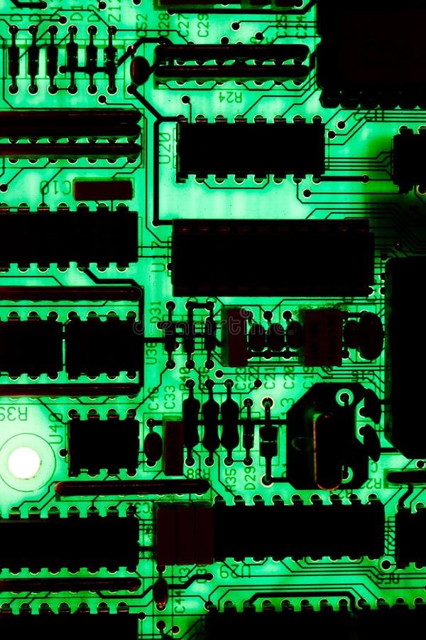 Electronic PCB circuit stock photo. Image of capacitor - 24564196