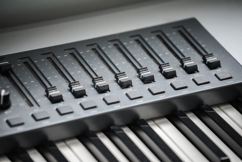 Electronic Piano with Many Buttons Stock Image - Image of keys, play ...