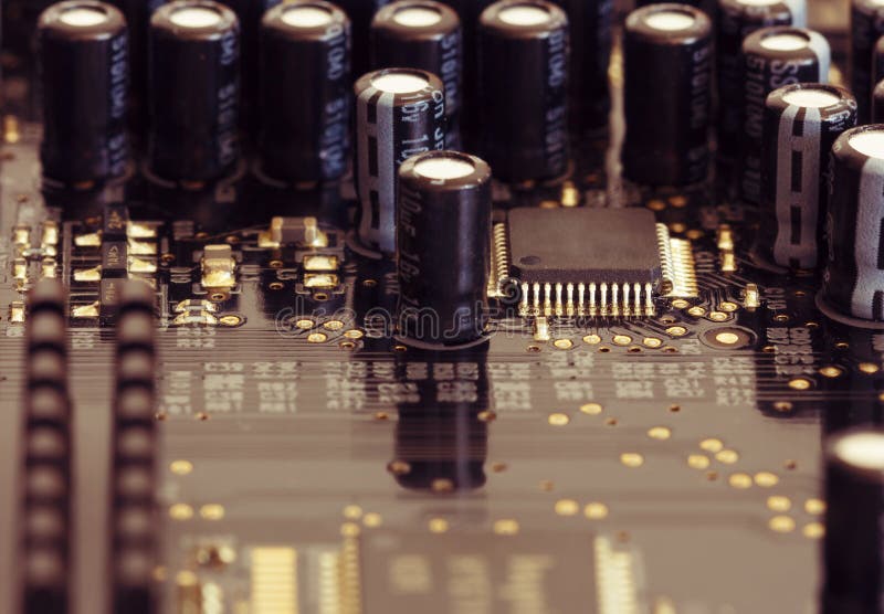 Electronic Plate with Processor Stock Photo - Image of board ...