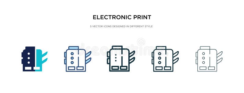 Electronic Print Machine Icon in Different Style Vector Illustration ...