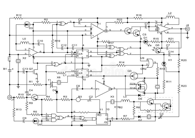 Schematic Diagram and Electronic Board Stock Photo - Image of component ...