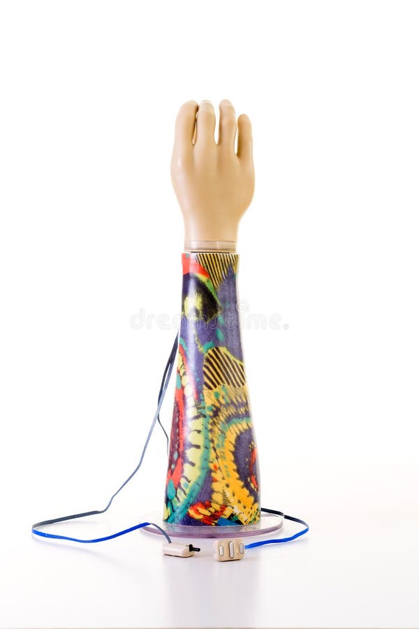 Electronic Prosthetic Arm with Forearm Patterns Stock Photo - Image of ...