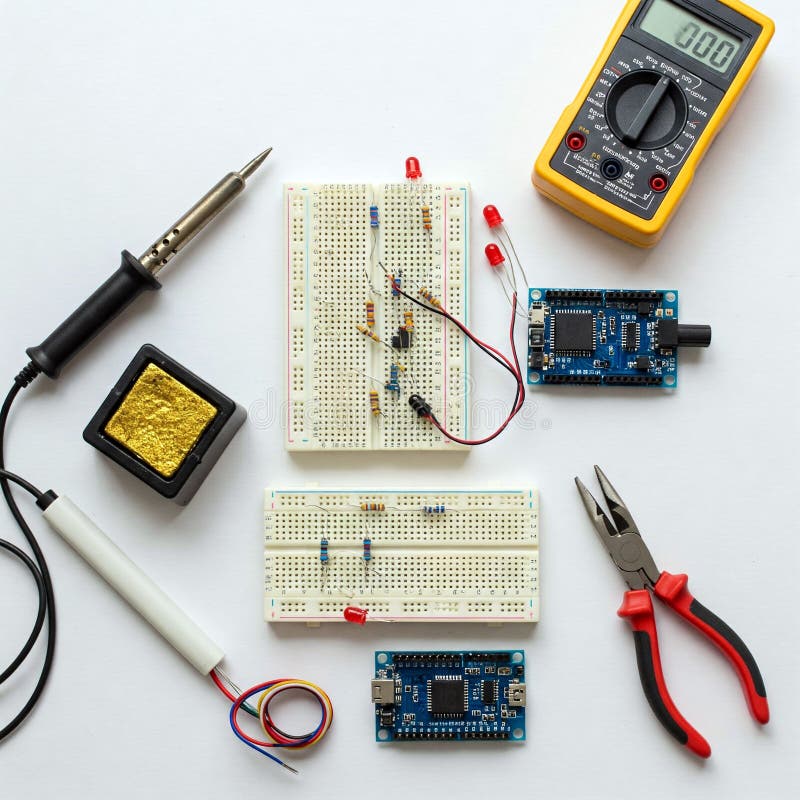 Electronic Prototyping Workspace - AI Stock Illustration - Illustration ...