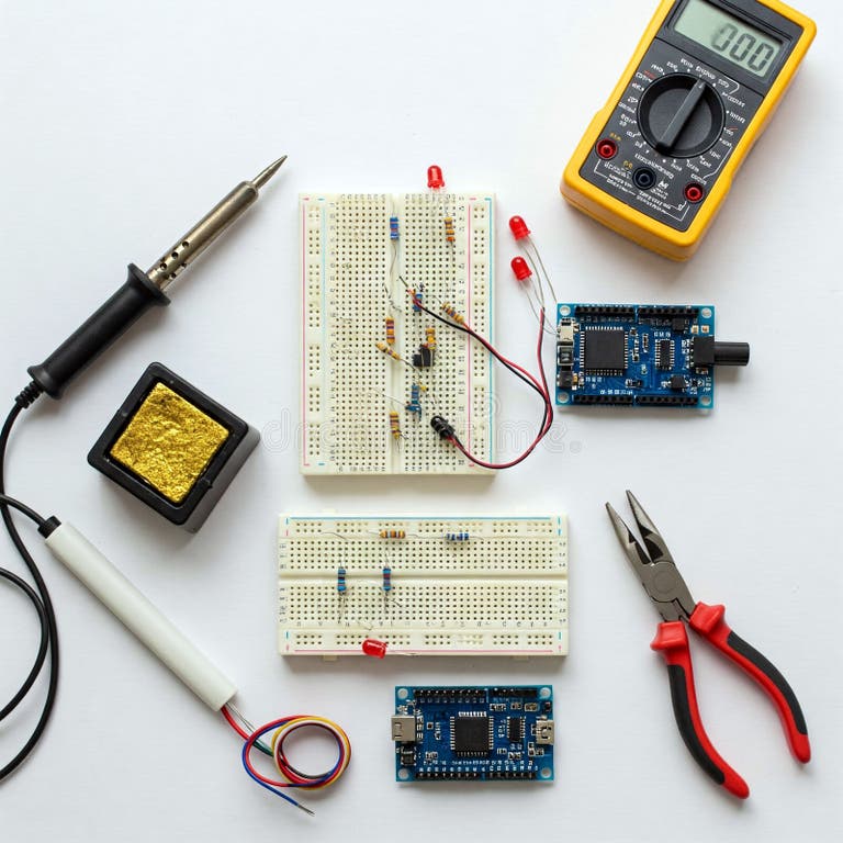 Electronic Prototyping Workspace - AI Stock Illustration - Illustration ...
