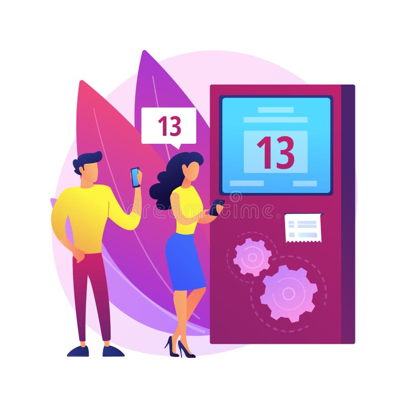 Electronic Queuing System Concept Landing Page Stock Vector ...