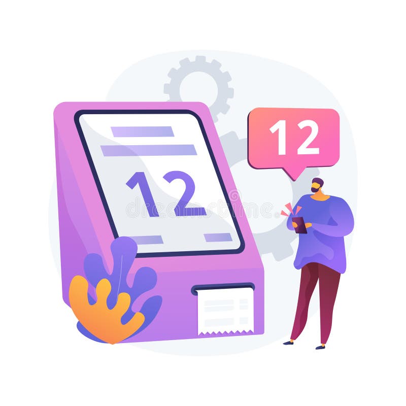 Electronic Queuing System Abstract Concept Vector Illustration. Stock ...