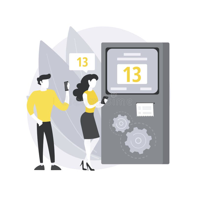 Electronic Queuing System Abstract Concept Vector Illustration. Stock ...