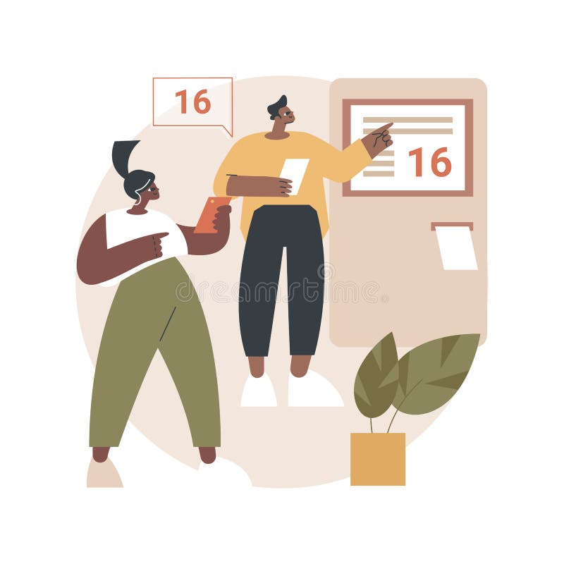 Electronic Queuing System Abstract Concept Vector Illustration. Stock ...