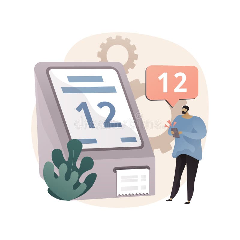 Electronic Queuing System Abstract Concept Vector Illustration. Stock ...