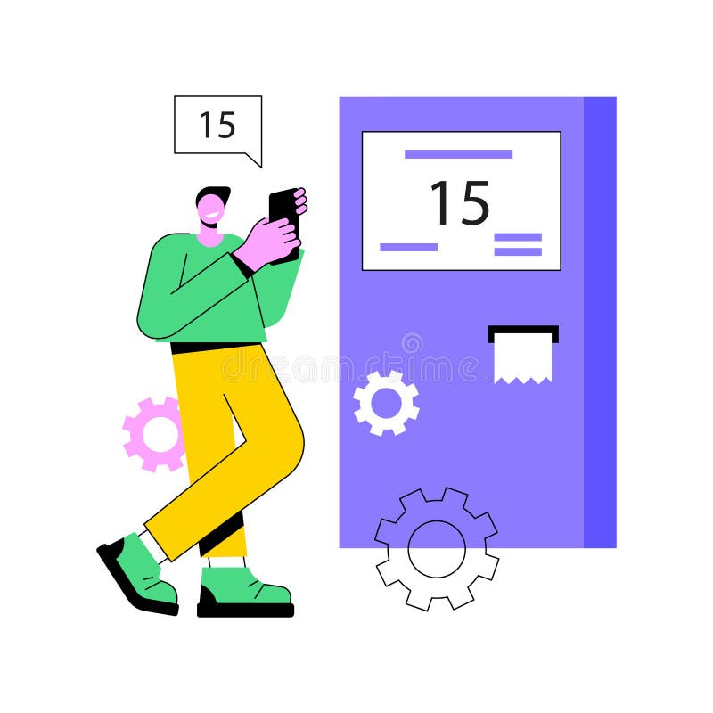 Electronic Queuing System Abstract Concept Vector Illustration. Stock ...