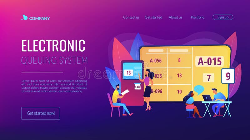 Electronic Queuing System Concept Landing Page Stock Vector ...