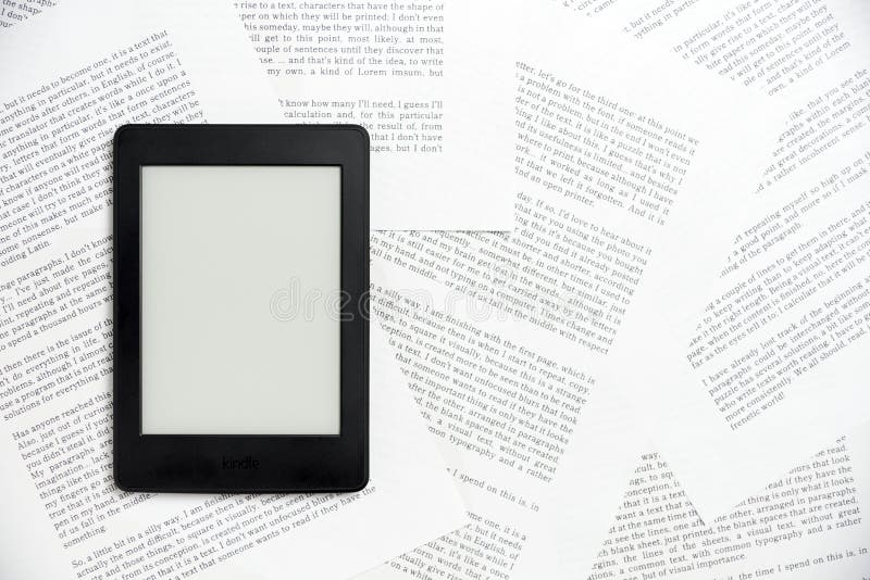 Electronic Reader Off on Sheets of Paper. Concepts: Reading and ...