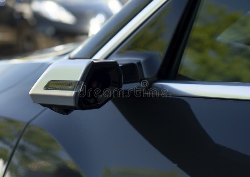 Electronic Rear-view Mirror with Built-in Camera.MOSCOW, RUSSIA-April ...