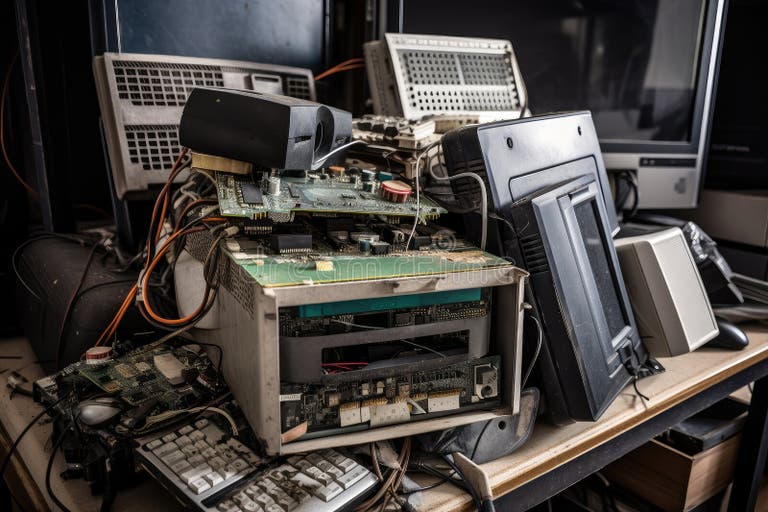 Electronic Recycle Bin with Various Types of E-waste for Recycling ...