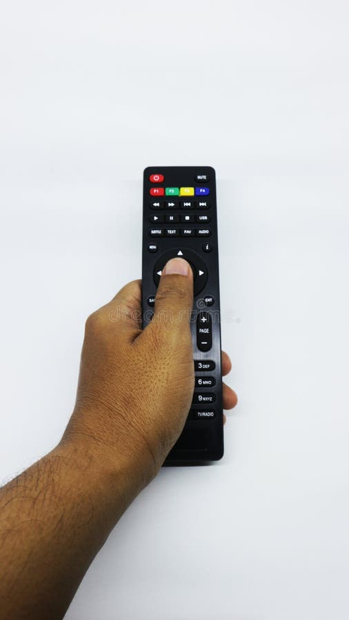 Electronic Remote Controller with Black Buttons on White Stock Image ...