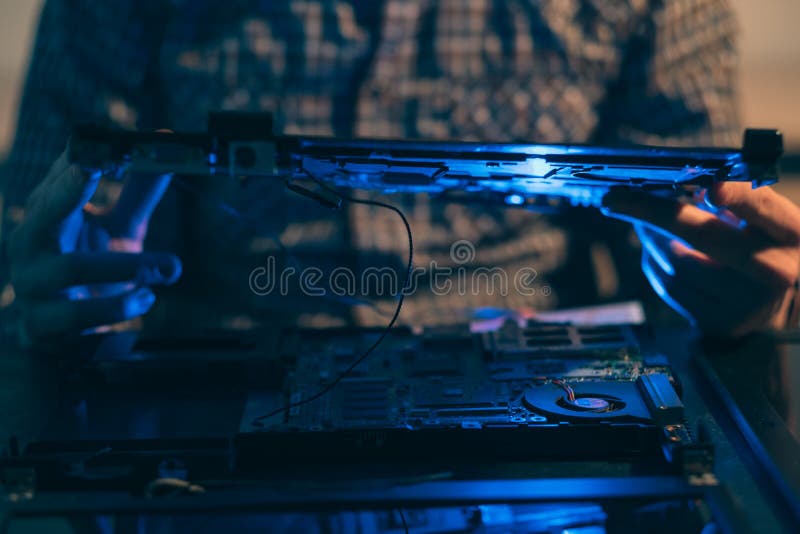 Electronic Repair Engineer Broken Laptop Keyboard Stock Photo - Image ...