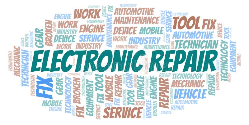 Electronic Repair Word Cloud Stock Illustration - Illustration of ...