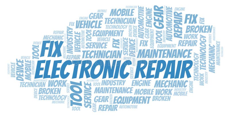 Electronic Repair Word Cloud Stock Illustration - Illustration of ...