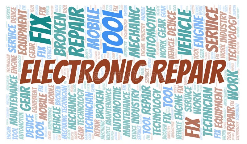 Electronic Repair Word Cloud Stock Illustration - Illustration of ...