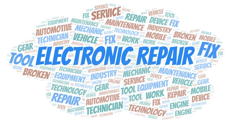 Electronic Repair Word Cloud Stock Illustration - Illustration of ...
