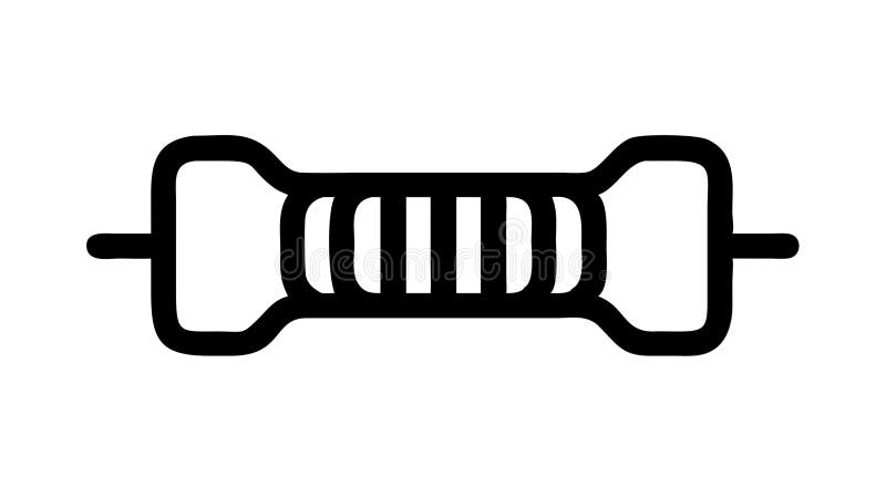 Electronic Resistor Component Icon, Symbolizes Resistance, Vector ...