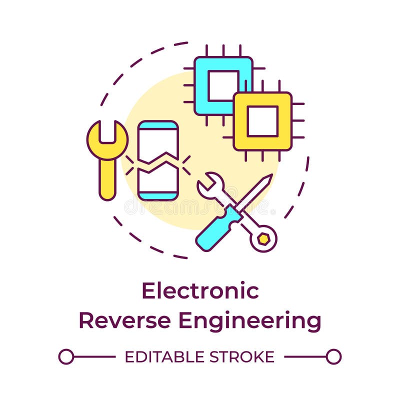 Electronic Reverse Engineering Multi Color Concept Icon Stock ...