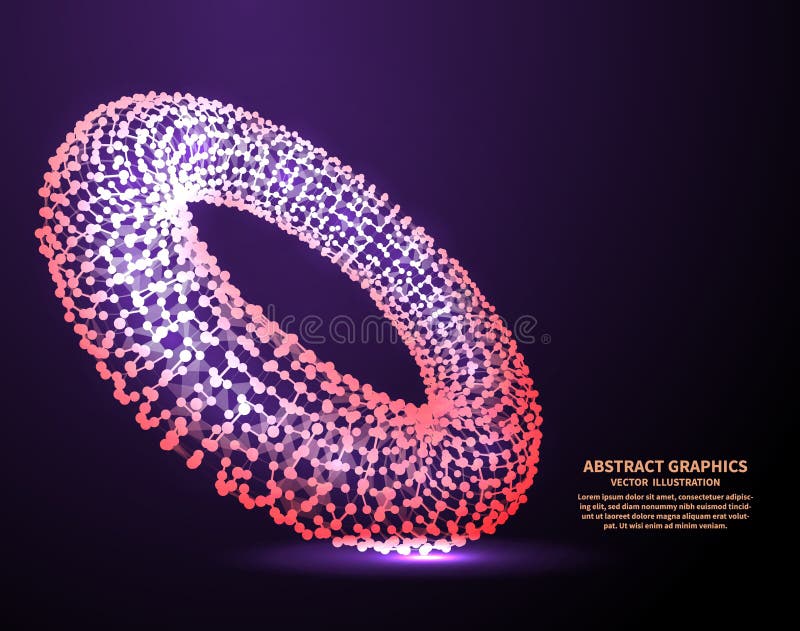 Electronic Ring, Technology Background. Network Connections with Points ...