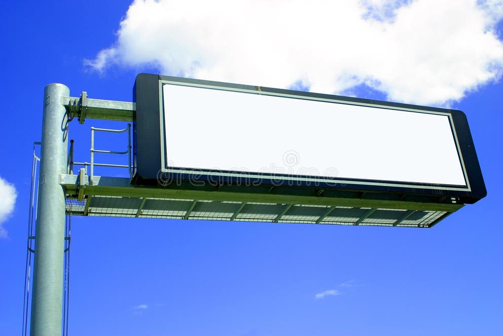 Electronic Roadside Blank Sign Stock Photo - Image of signage, blank ...
